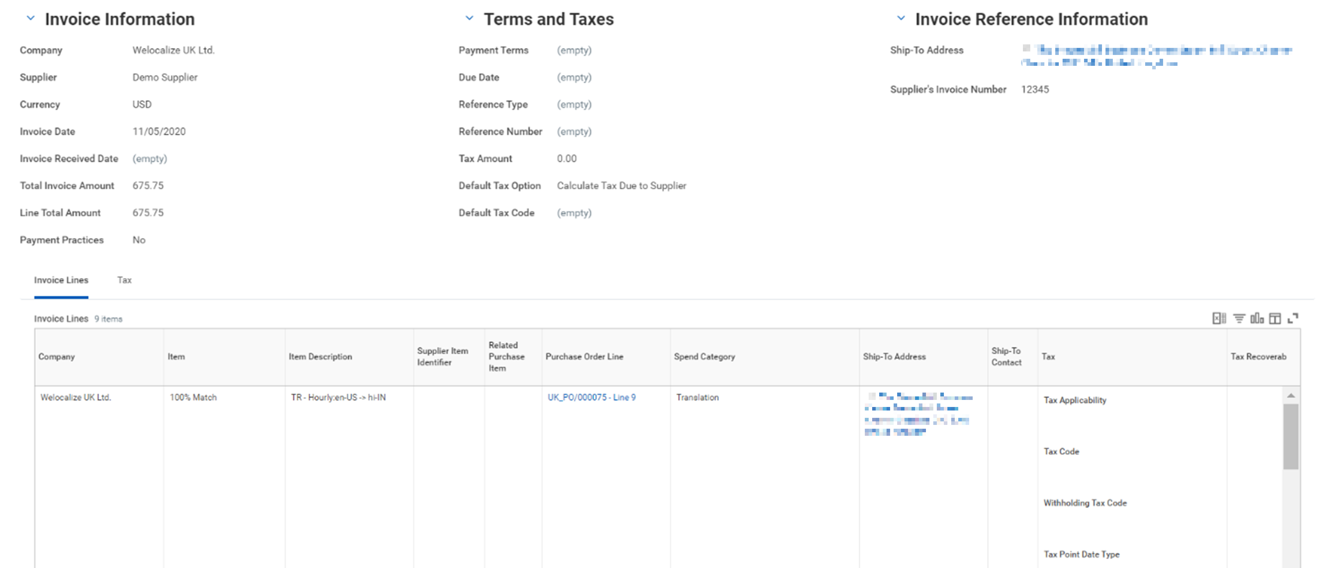 Workday: PO & Invoice Glossary – Welocalize